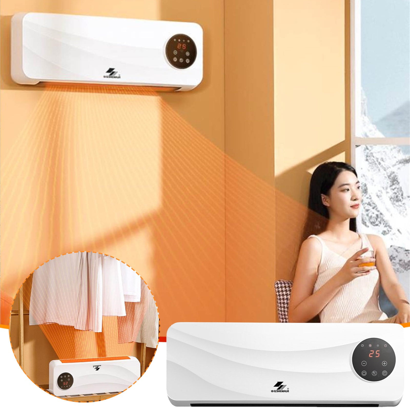 FYHALE Wall-mounted 2 in 1 Air Conditioners, Cool And Heating Small Air ...