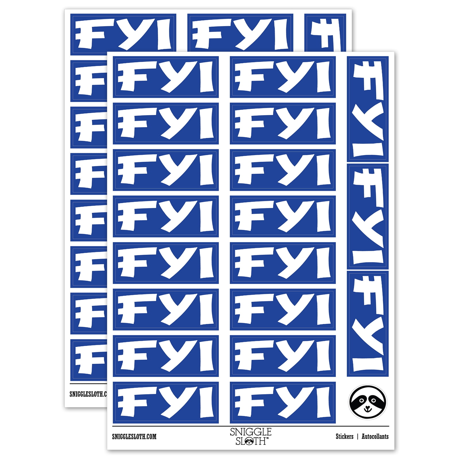 FYI For Your Information Bold Sticker Set - Dark Blue - Matte Finish ...
