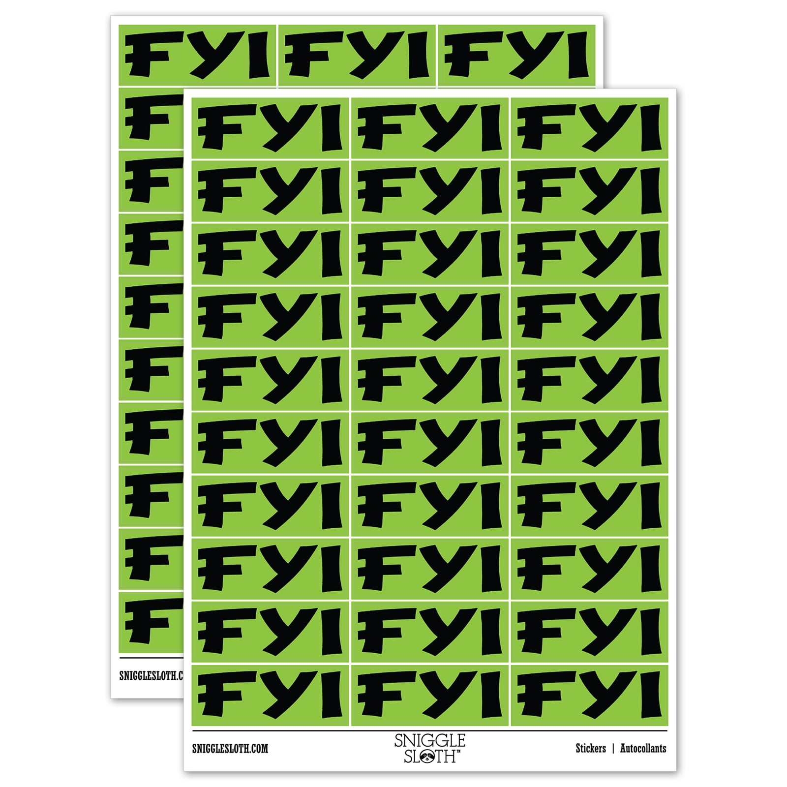 FYI For Your Information Bold Sticker Set - Light Green - Matte Finish ...