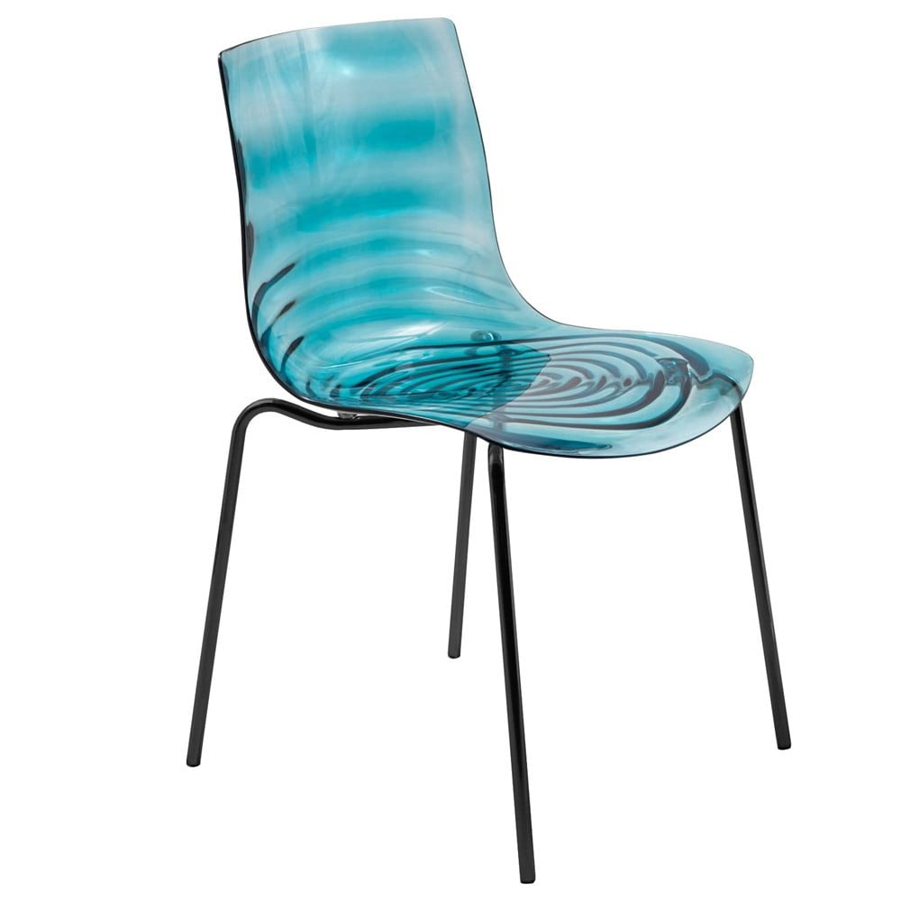 FYIBONORE Astor Acrylic Dining Chair - Water Ripple Design u0026 Black ...