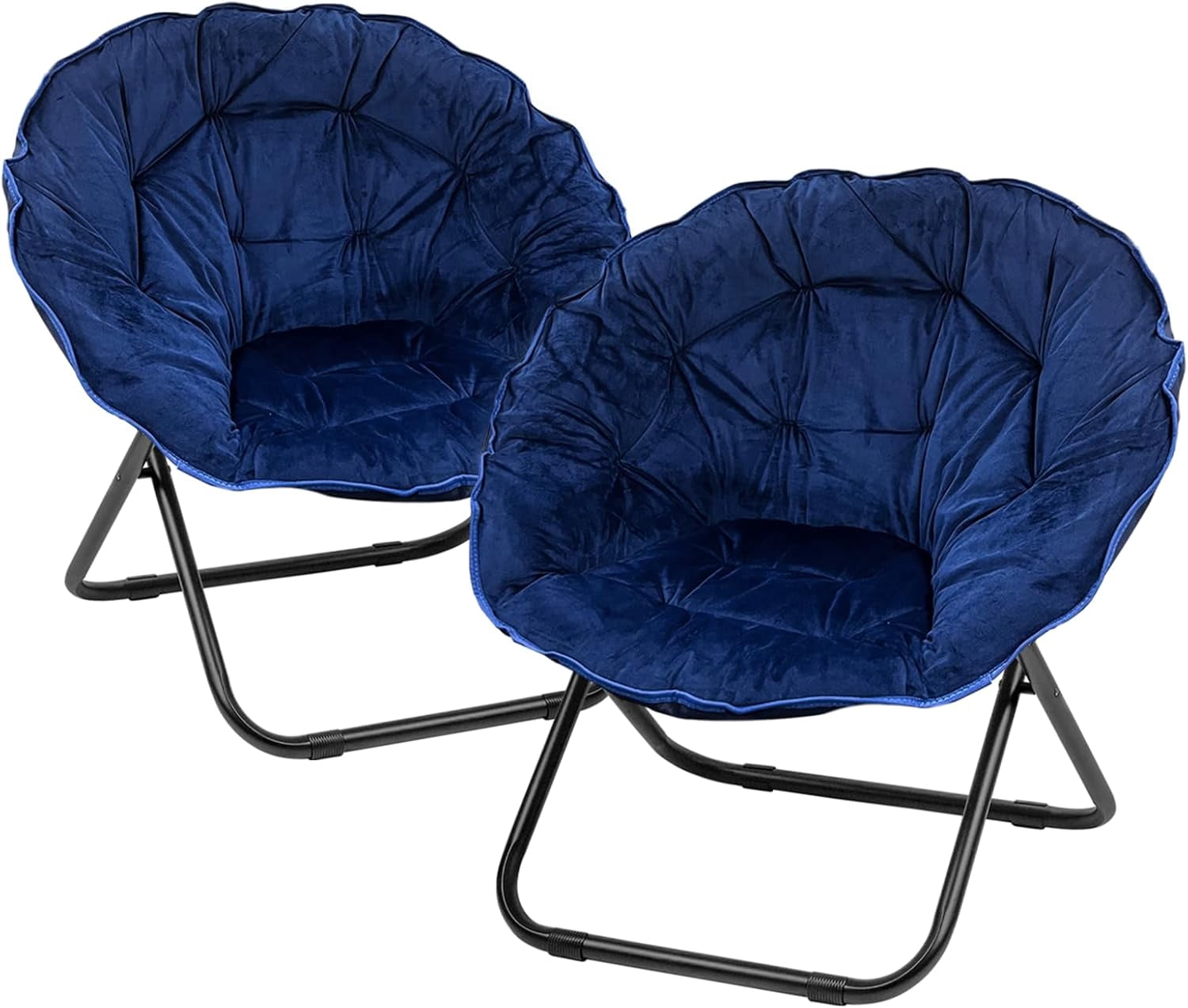 FYIHBIOH Round Foldable Saucer Chair Capacity Cozy Chair with Black ...