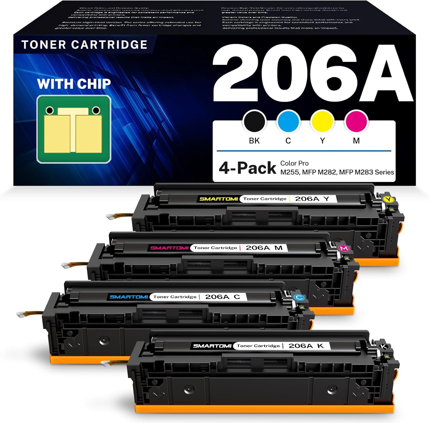 FYIVYIPONP 206A Toner Cartridges 4 Pack (with Chip) Compatible ...
