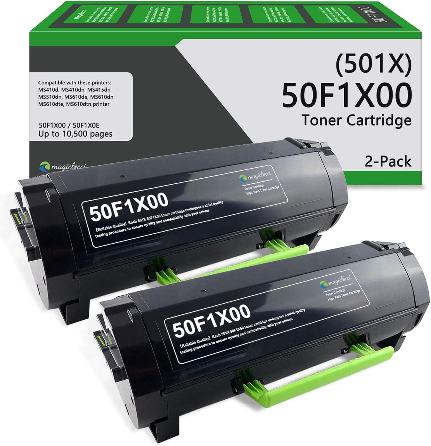 FYIVYIPONP 50F1X00 Extra High Yield Black Toner Cartridge(2-Pack) Replacement for Lexmark ...