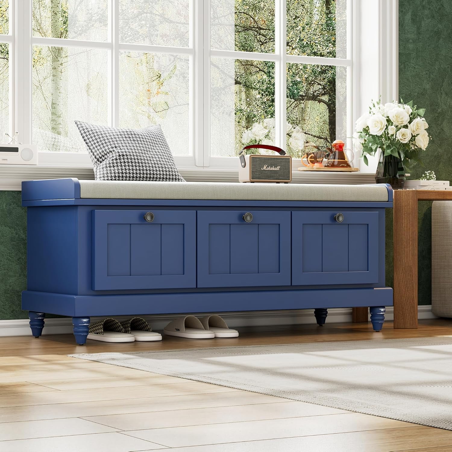 FYIVYIPONP Entryway Storage Bench with Hidden Compartment GUBUONIP ...