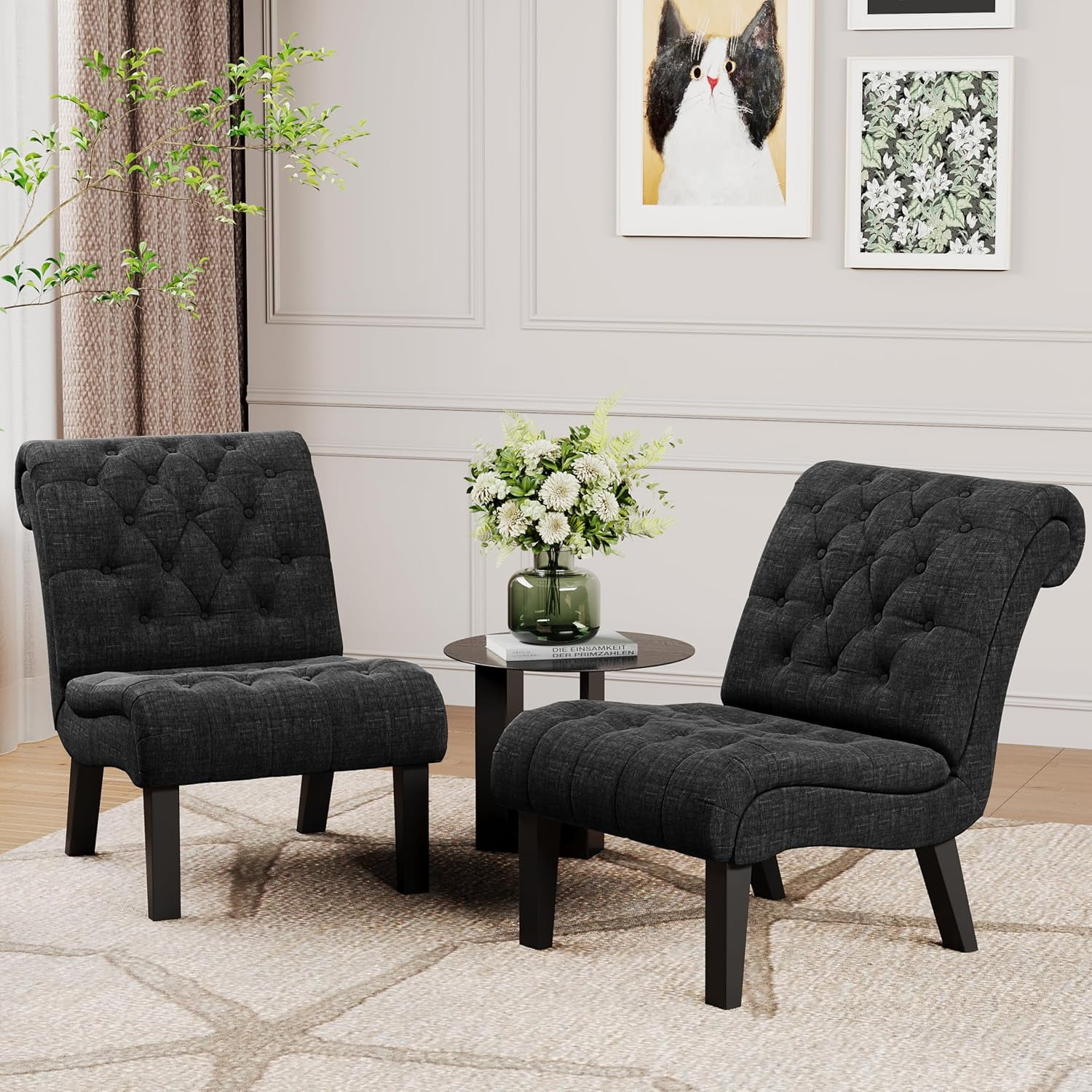 FYIVYIPONP Living Room Chairs Set of 2 Modern Accent Chair GUBUONIP ...
