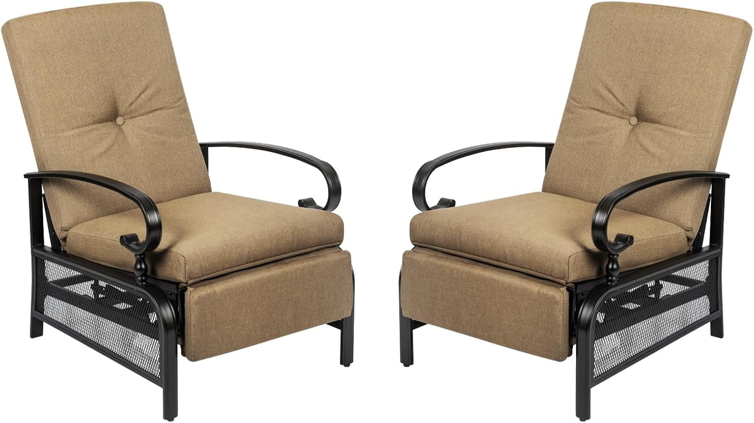 FYIVYIPONP Patio Wicker Chaise Lounge Chair Outdoor Rattan Reclining ...