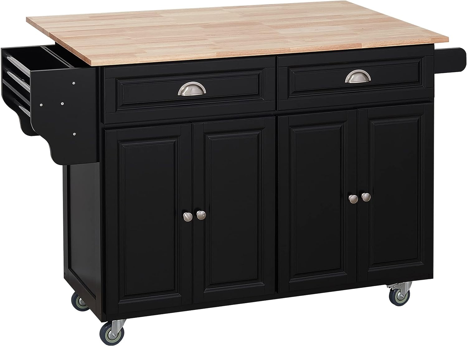 VYIHBO Rolling Kitchen Island Cart with Drop Leaf GUBUONIP Kitchen Cart ...
