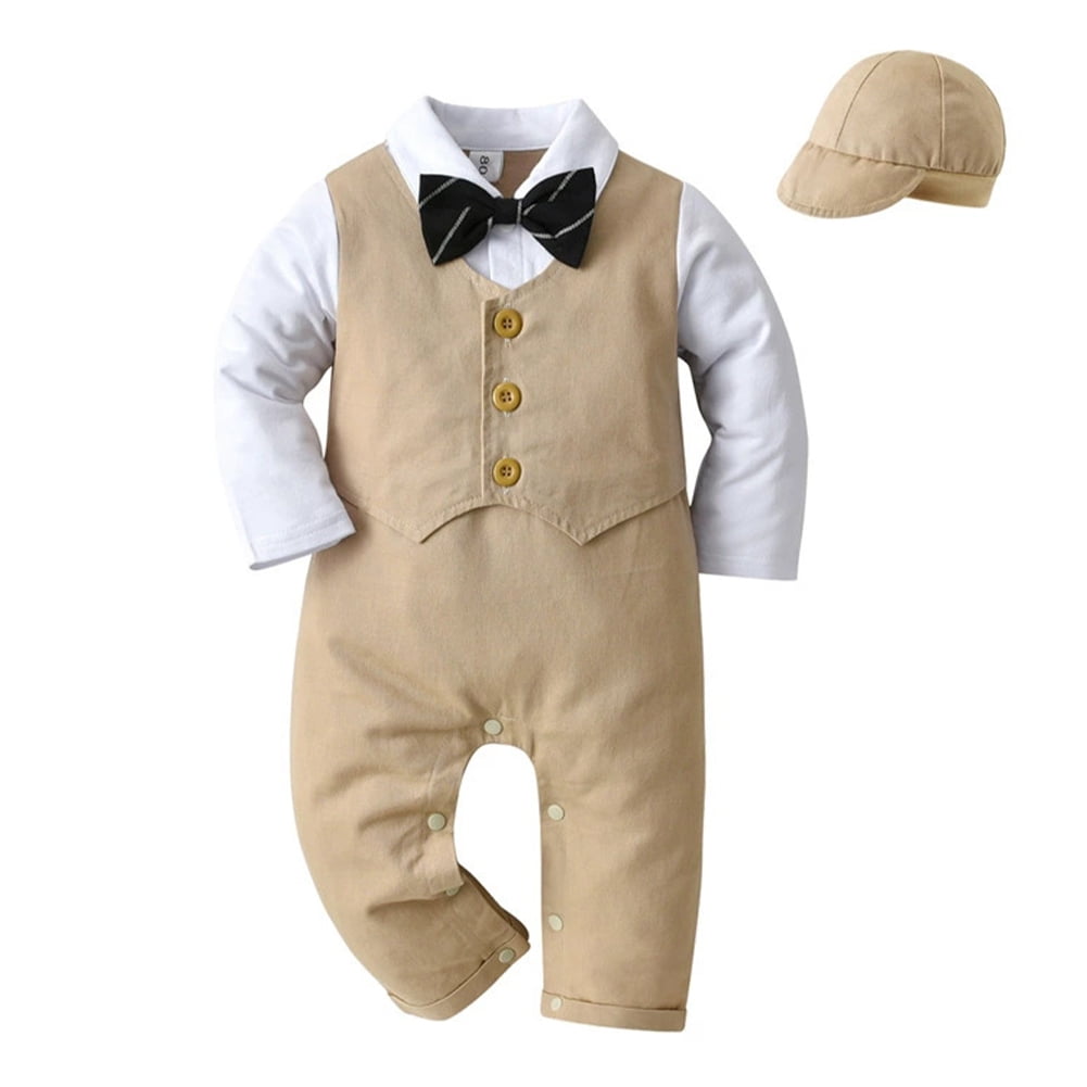 FYMNSI Baby Boy Formal Suit Infant Tuxedo Long Sleeve Gentleman Dress ...