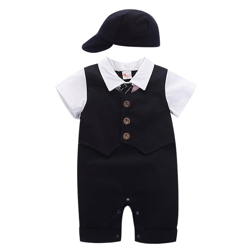 FYMNSI Baby Boy Formal Suit Infant Tuxedo Short Sleeve Gentleman Dress ...
