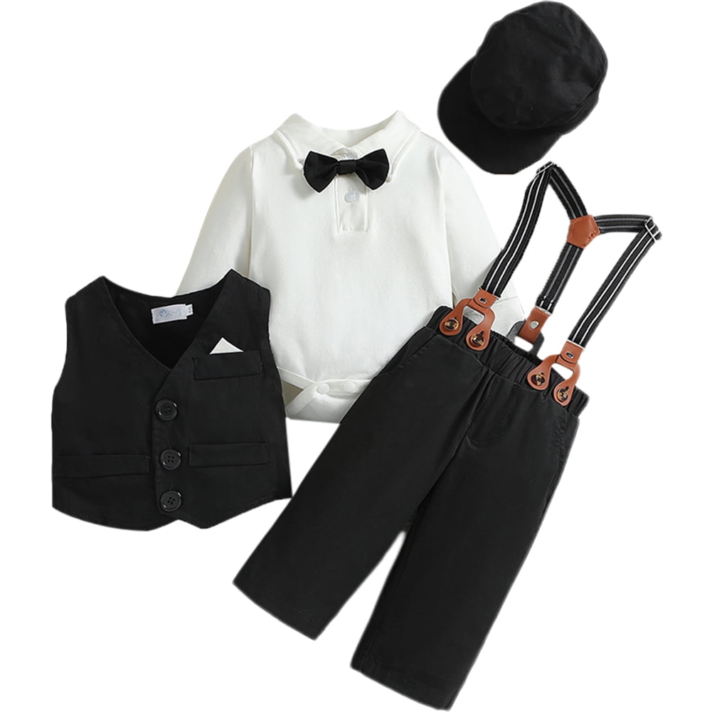 FYMNSI Baby Boy Suit Gentleman Outfit Clothes Set Infant Tuxedo Long ...