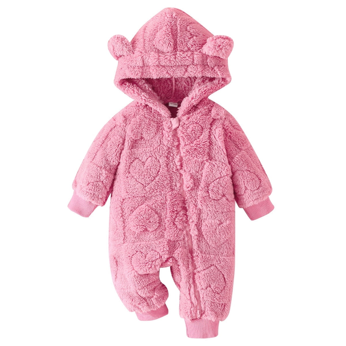 FYMNSI Baby Girls Boys Winter Clothes Newborn Fleece Rompers Onesie Warm Hooded Zipper Jumpsuit ...
