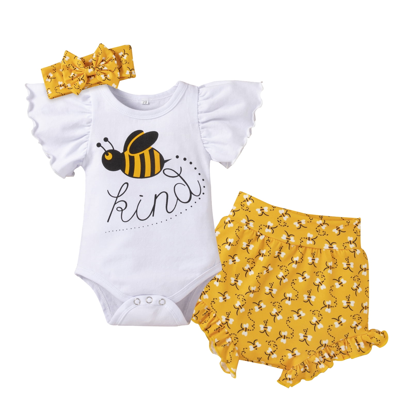 FYMNSI Baby Girls Ruffle Short Sleeve Clothes Newborn Letter Print ...
