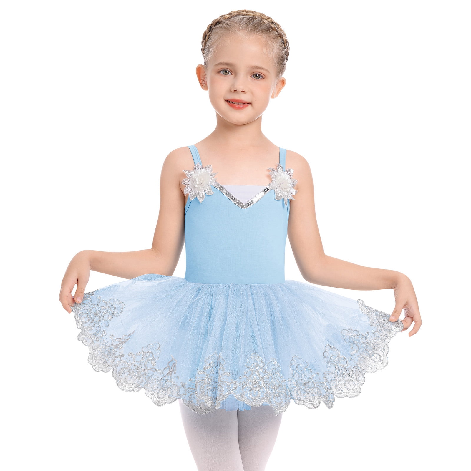 FYMNSI Ballet Leotards for Girls Ballerina Dance Skirted Tutu Dress ...