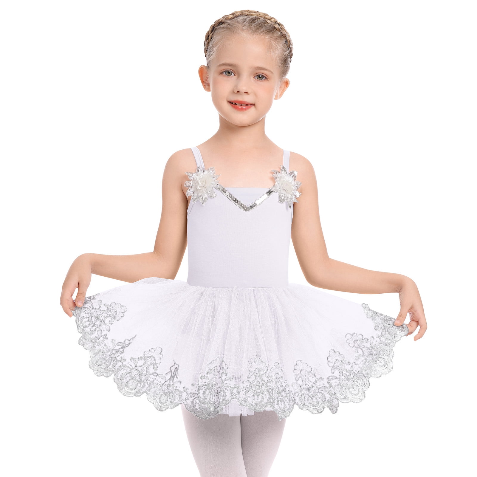 FYMNSI Ballet Leotards for Girls Ballerina Dance Skirted Tutu Dress ...