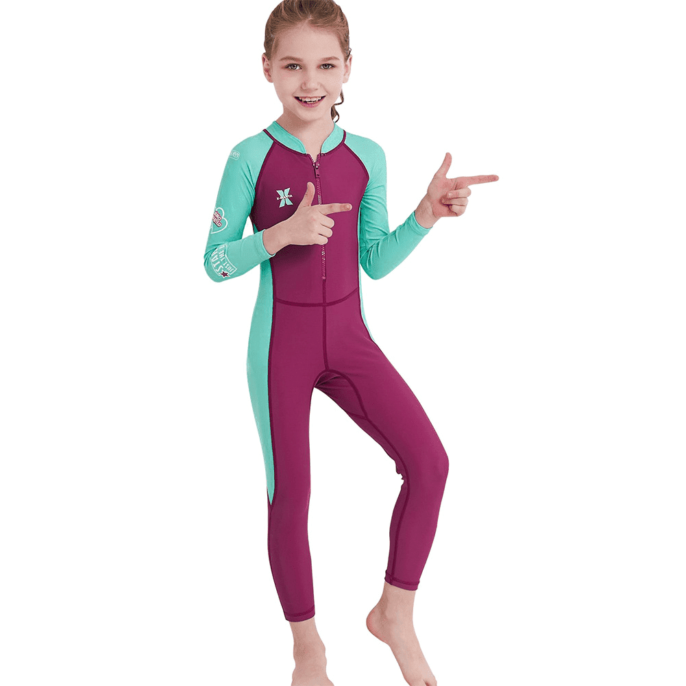 FYMNSI Full Body Swimsuit For Girls Boys Unisex Long Sleeve One Piece ...