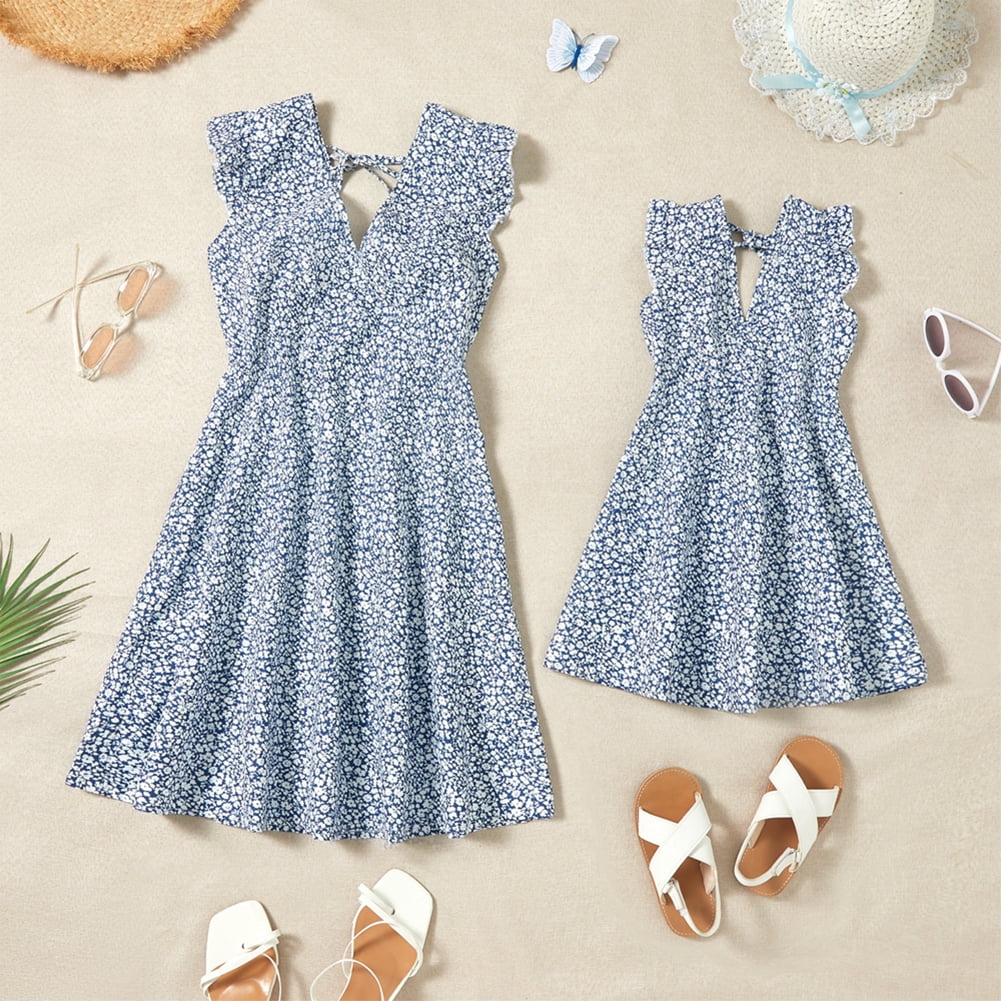 FYMNSI Mommy and Me Dresses Summer Casual Boho Family Matching Outfits ...
