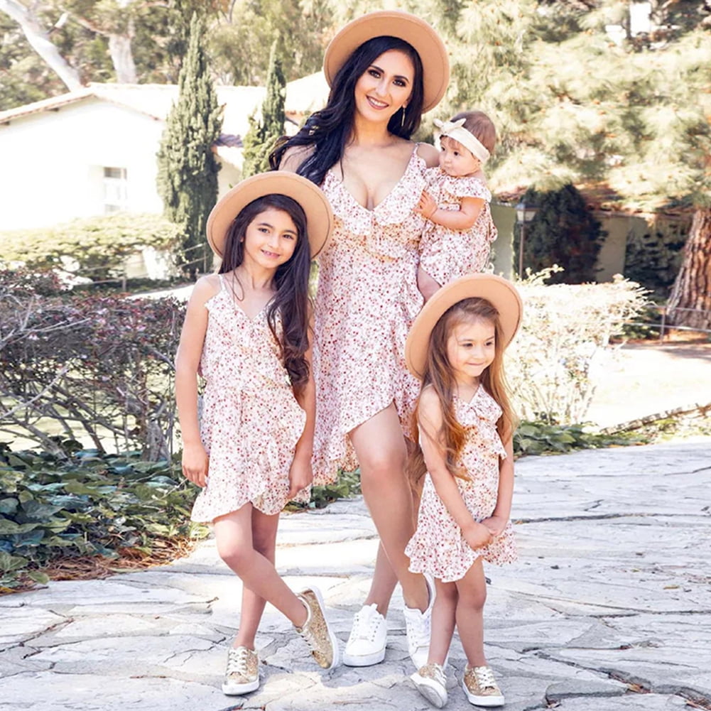 FYMNSI Mommy and Me Dresses Summer Casual Boho Family Matching Outfits ...