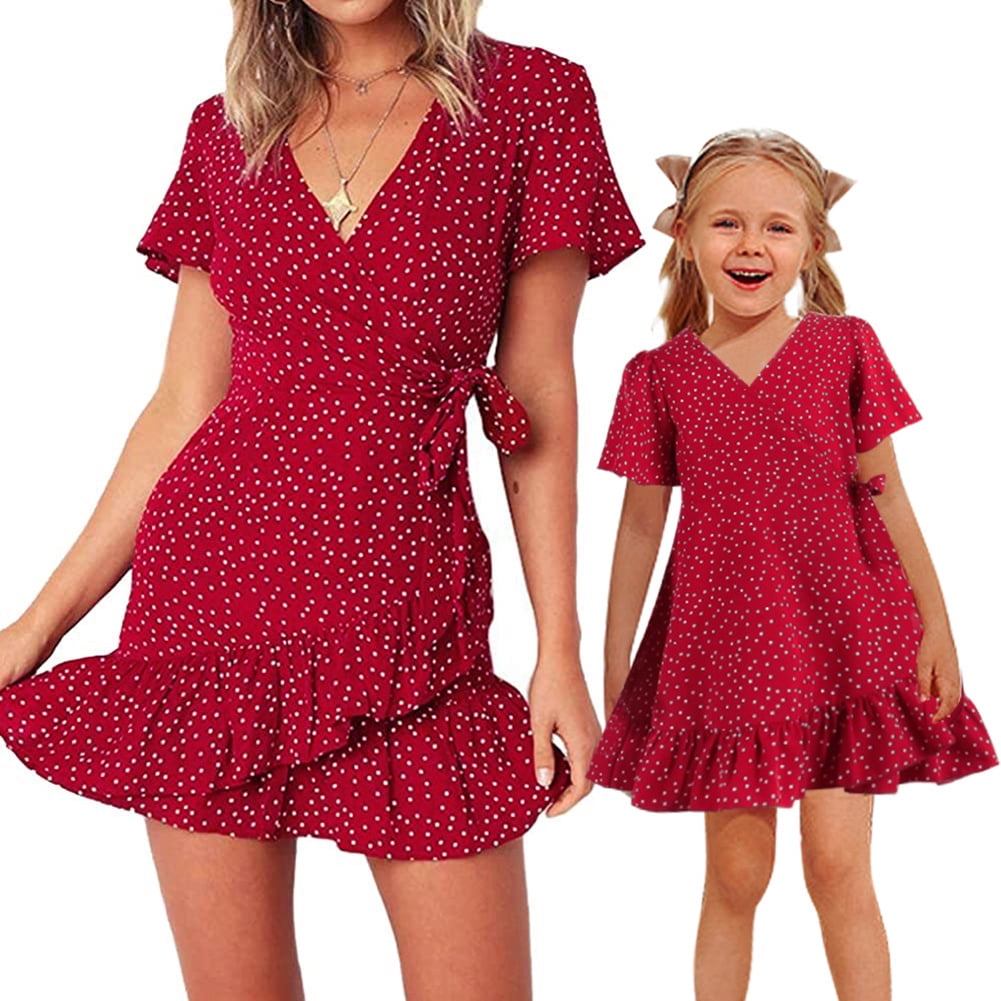 FYMNSI Mommy and Me Dresses Summer Casual Boho Family Matching Outfits ...