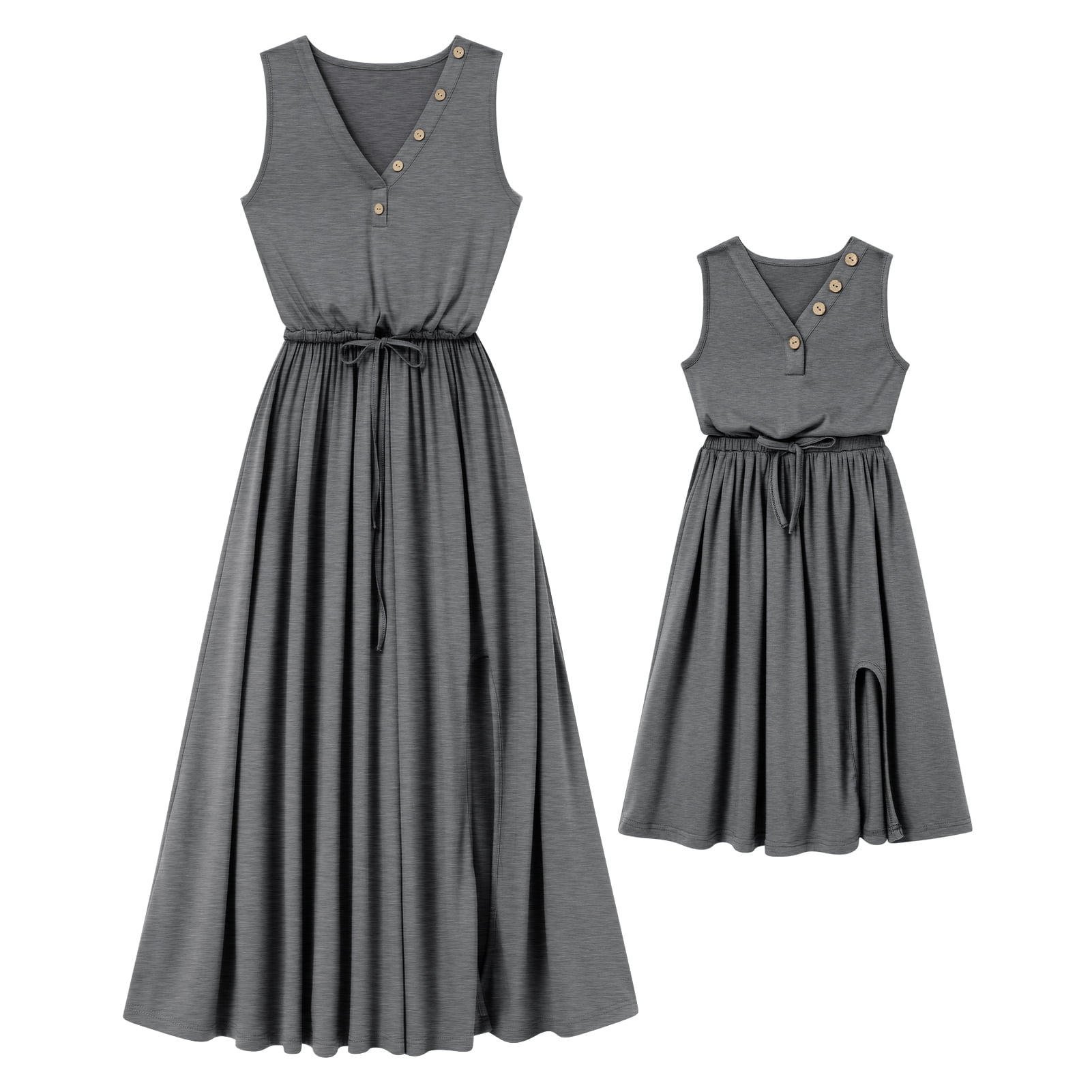 FYMNSI Mommy and Me V Neck Maxi Tank Dresses Casual Sleeveless Matching ...