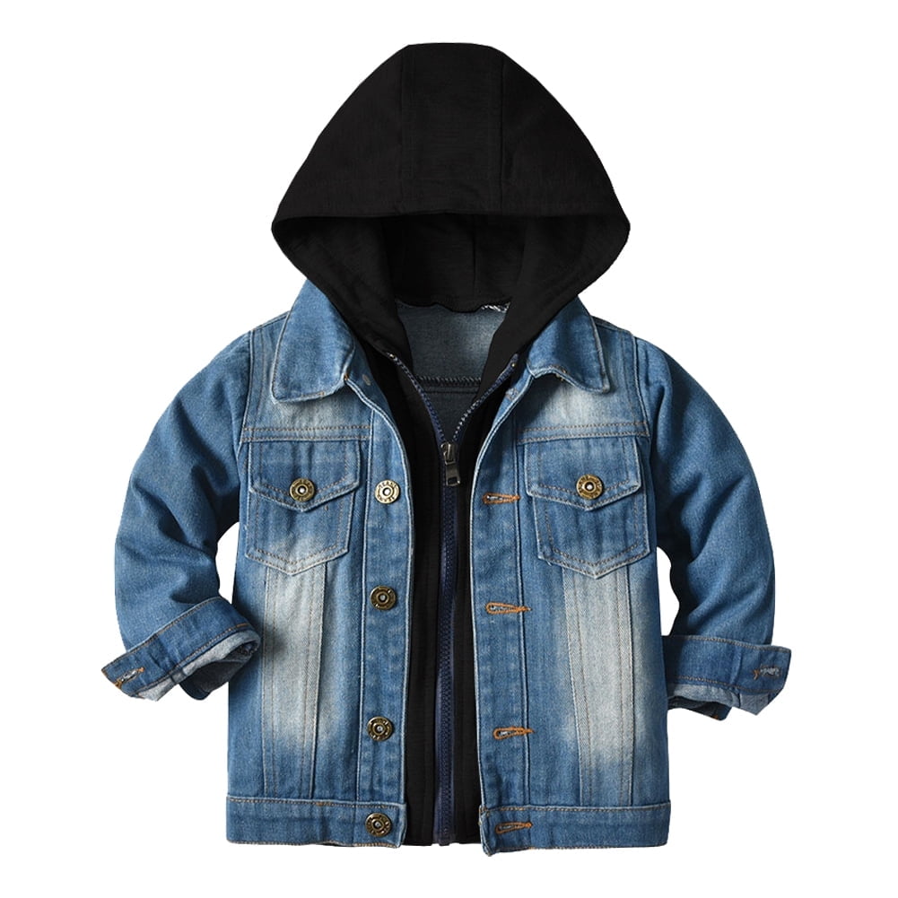 FYMNSI Toddler Fall Jacket Baby Jean Jacket Boys Girls Denim Jacket ...