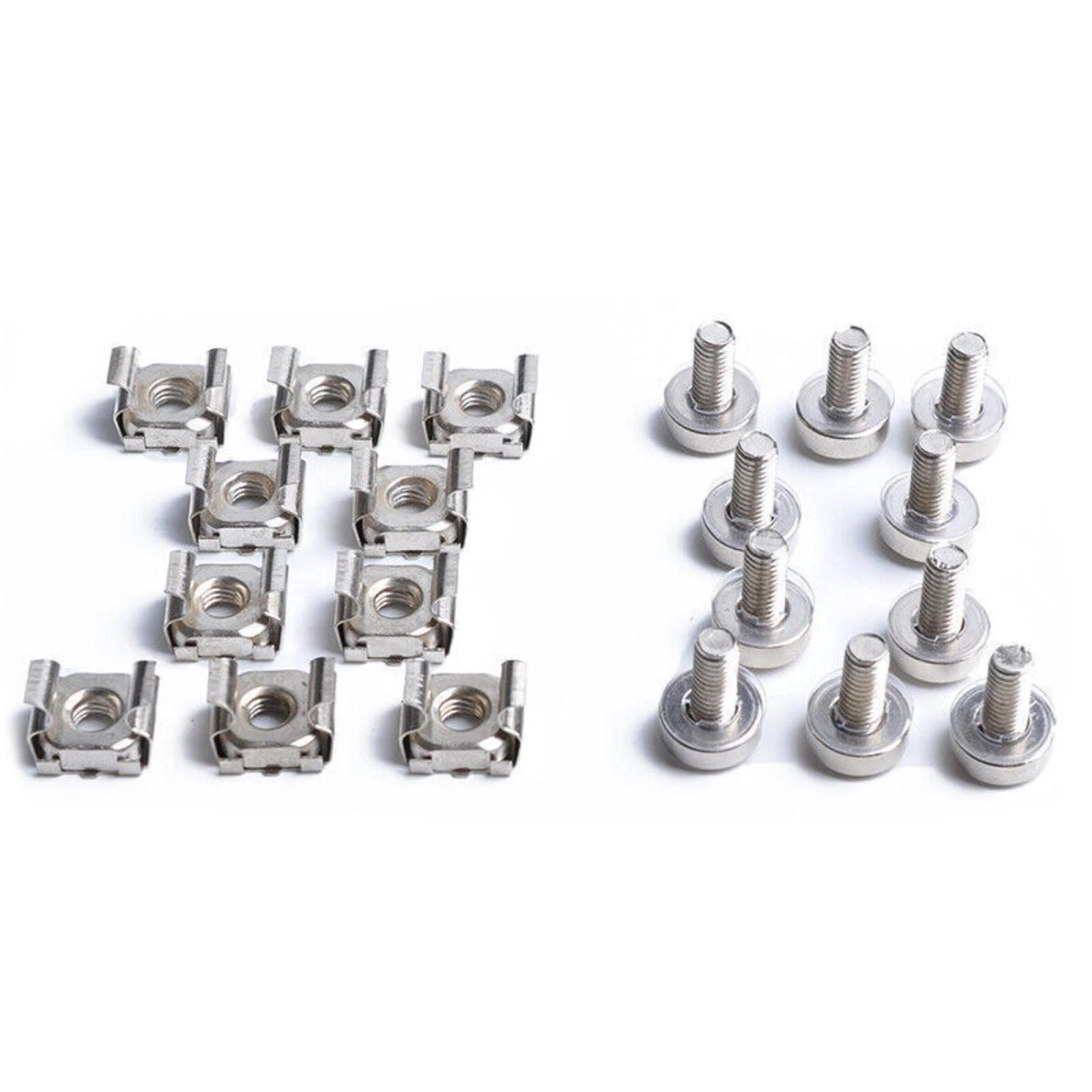 FYNA- 10Pcs Metal Nickel-Plated M5 Cage Nuts With Screws For Square ...