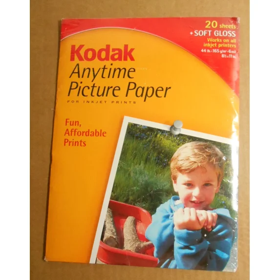 FYNA- Kodak Anytime Picture Paper For Inkjet Prints 24 Sheets Soft ...