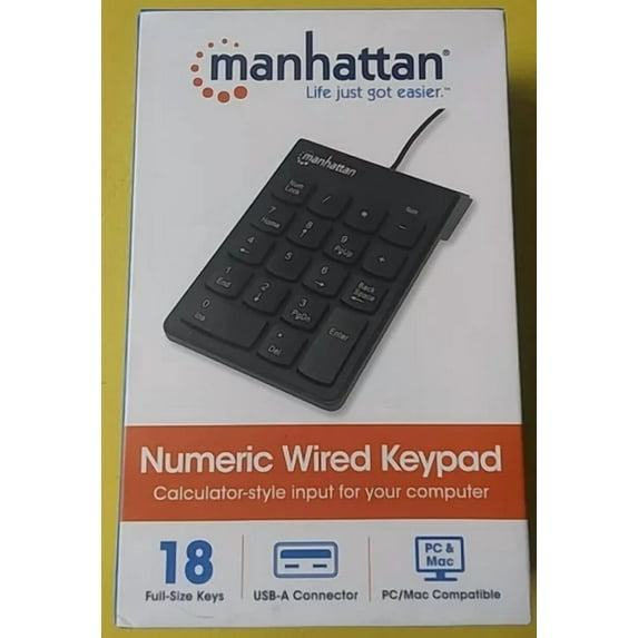 FYNA- Manhattan External Usb Wired Numeric Keypad Full Sized Keys Brand ...