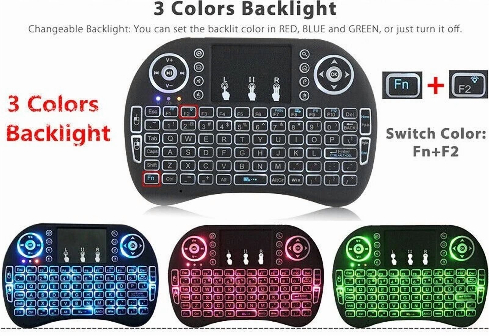 FYNA- Mini 3 Backlit I8 2.4Ghz Wireless Keyboard For Respberry Lg Tv ...