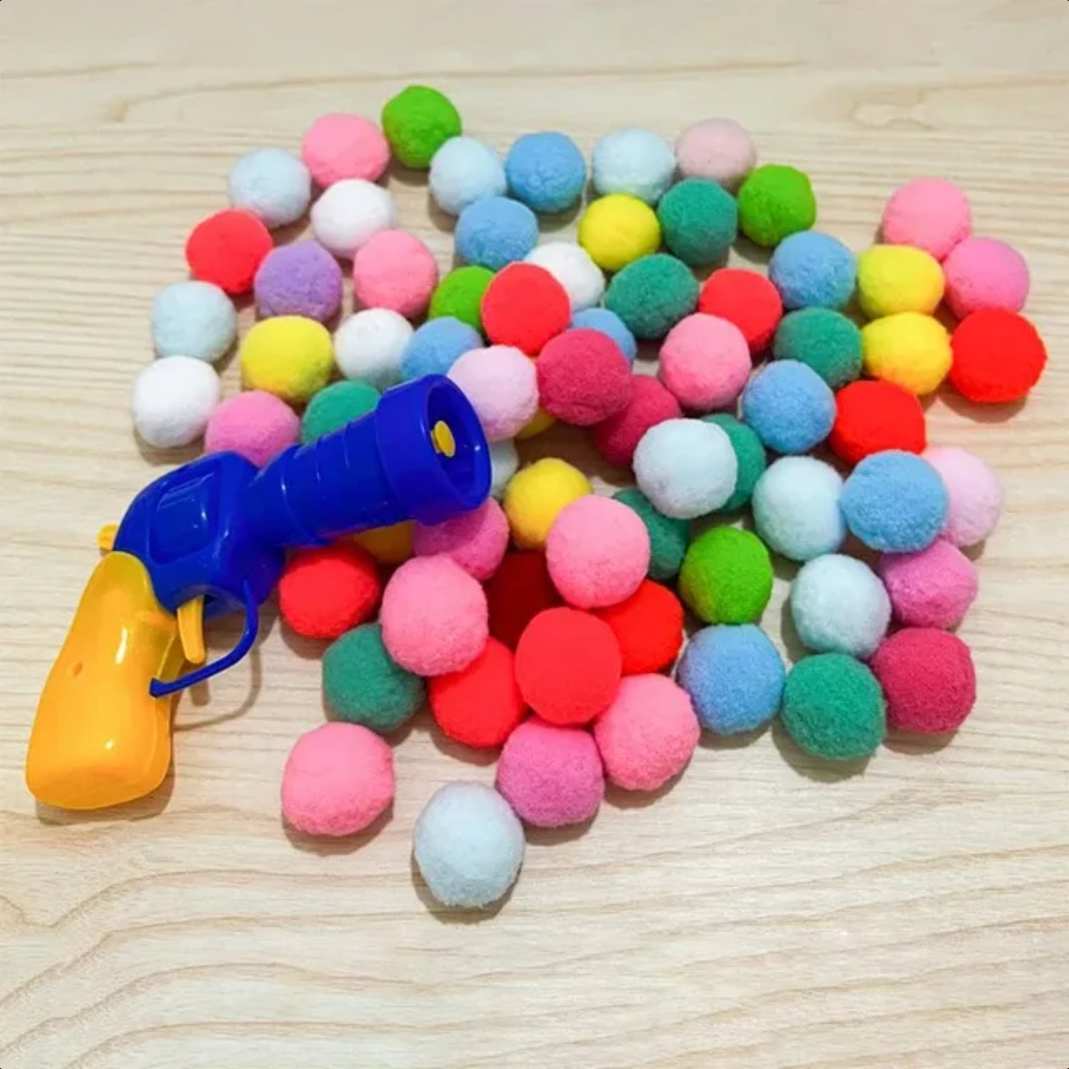 FYNGCN Fun and Playful Micro Plush Ball Shooting Gun Toy Set for Cats ...