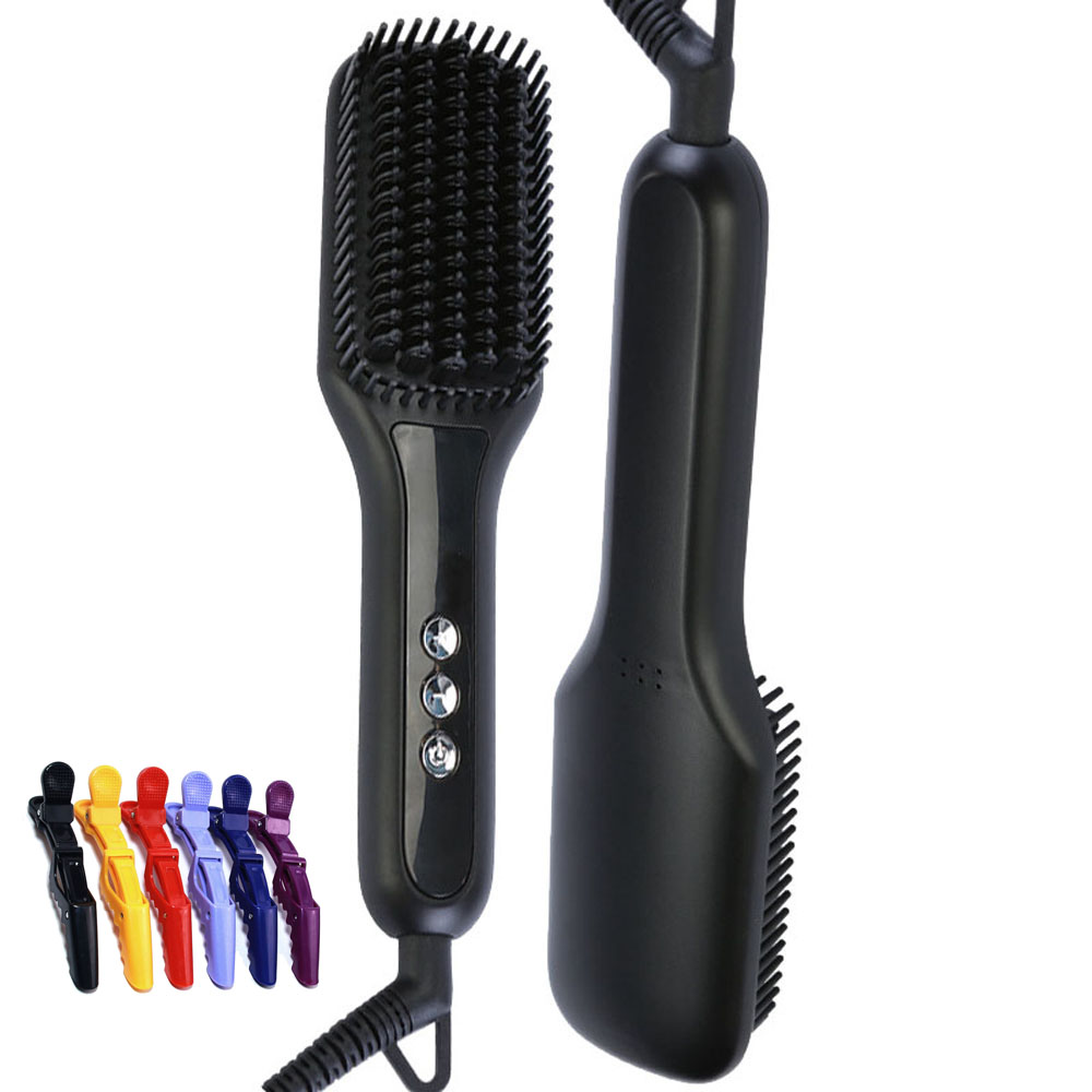 FYNONO Hair Straightening Brush, 30s Fast Heating Negative Ion Brush ...