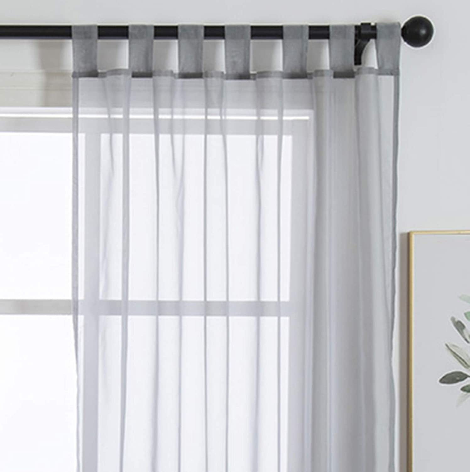FYSGDF-1 Panel Tab Top Semi Sheer Curtain Drape Sheer Window Treatments ...