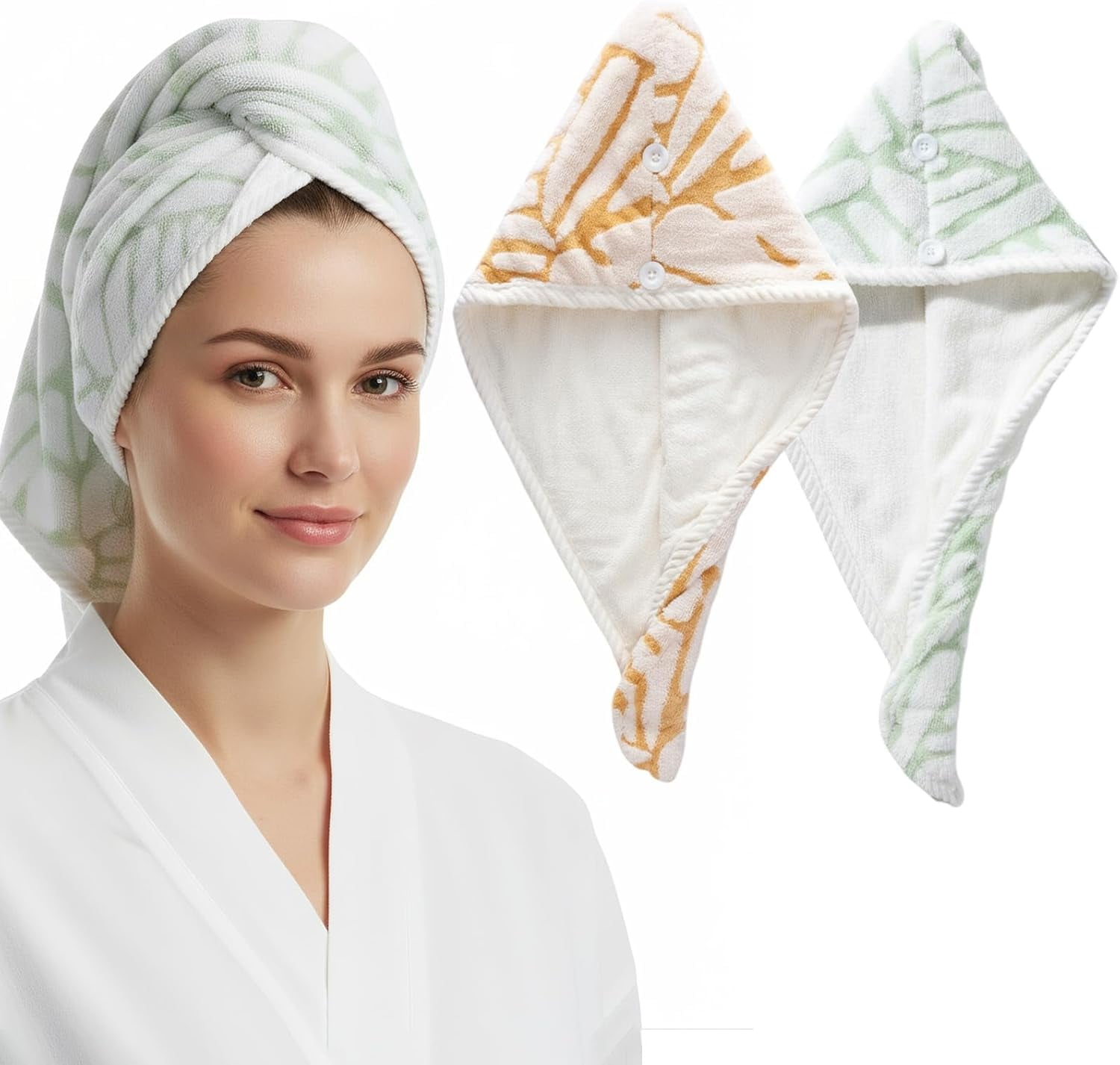 FYSGDF-2-Pack Microfiber Hair dring Towel | 50% Faster Drying, Ultra ...