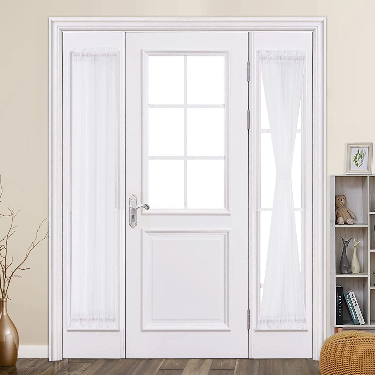 FYSGDF-2 Panel Sidelight Curtains for French Door Sheer Panels Light ...