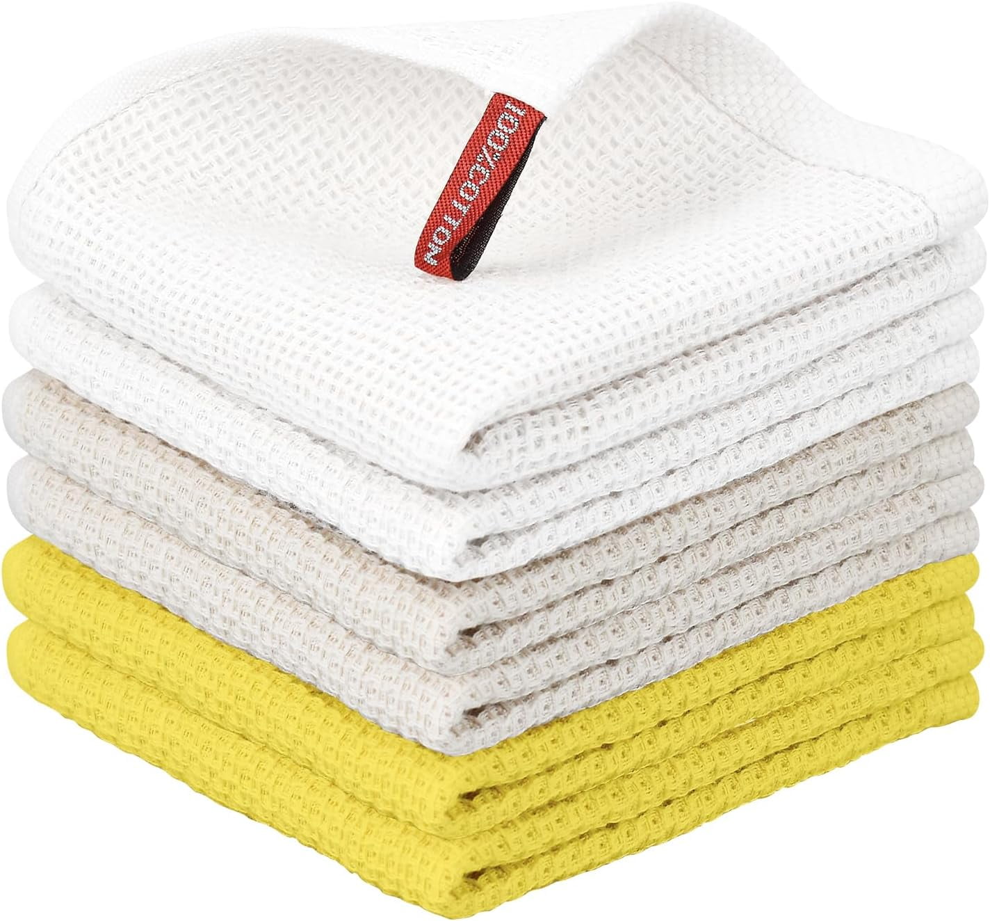 FYSGDF-6 Pack Dish Rags, 100% Cotton Kitchen Dish Cloths for Washing ...