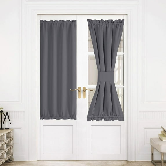 FYSGDF-Door Curtains for French Door, Rod Pocket Privacy Thermal ...