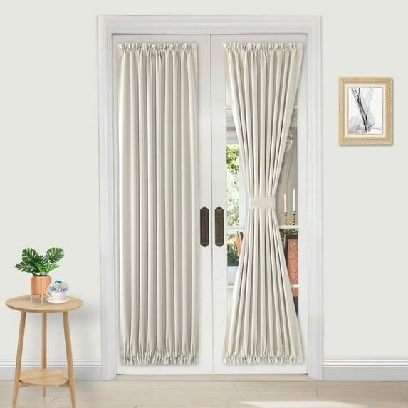 FYSGDF-French Door Curtains \u2013 Rod Pocket Thermal Blackout Curtain ...