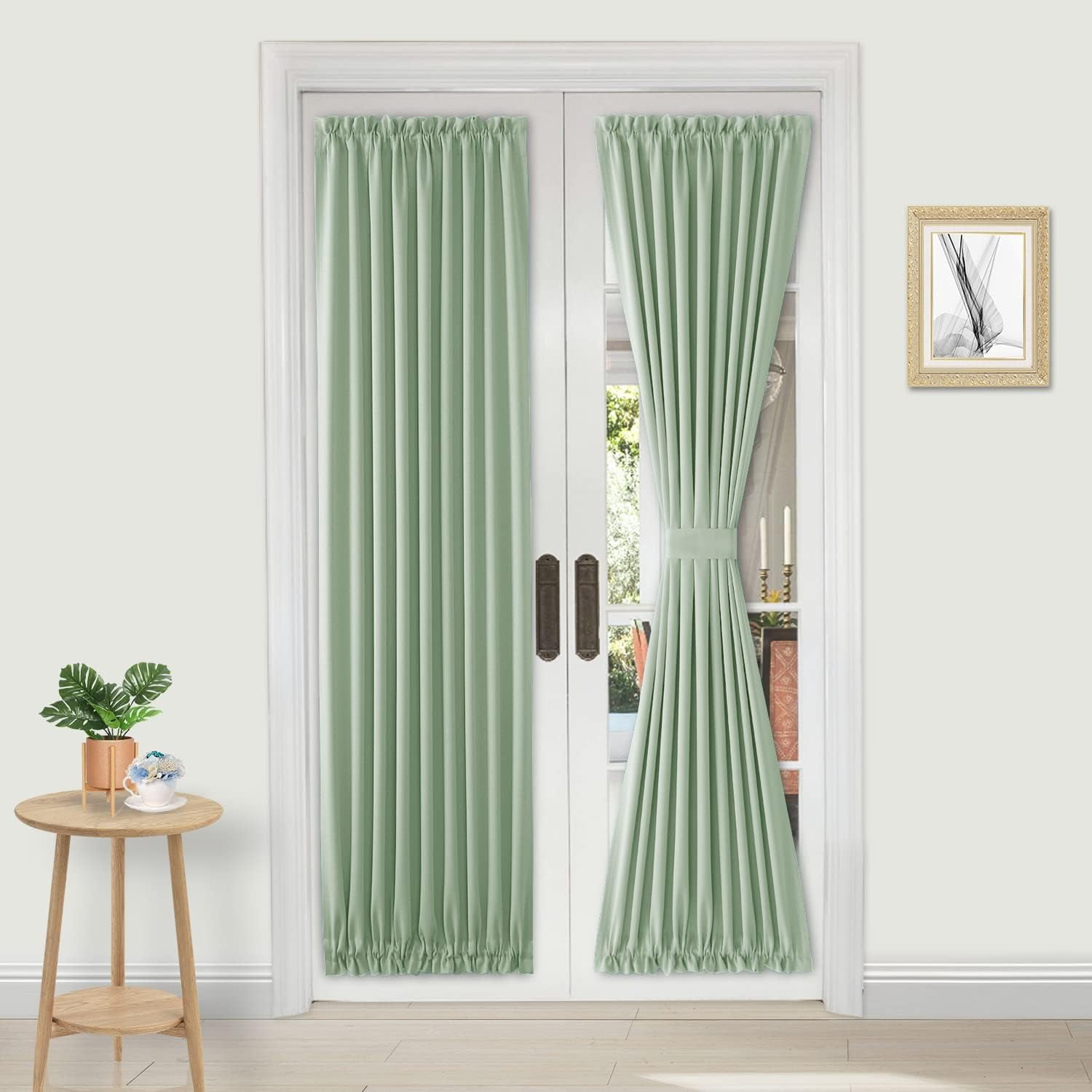 FYSGDF-French Door Curtains \u2013 Rod Pocket Thermal Blackout Curtain ...