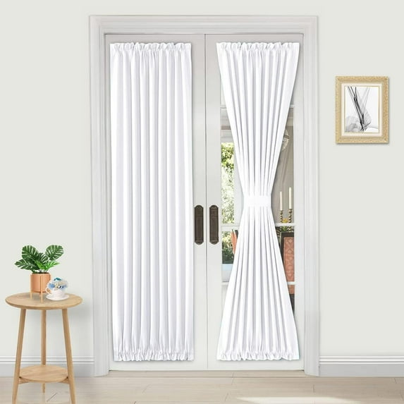 FYSGDF-French Door Curtains \u2013 Rod Pocket Thermal Curtain for Doors ...