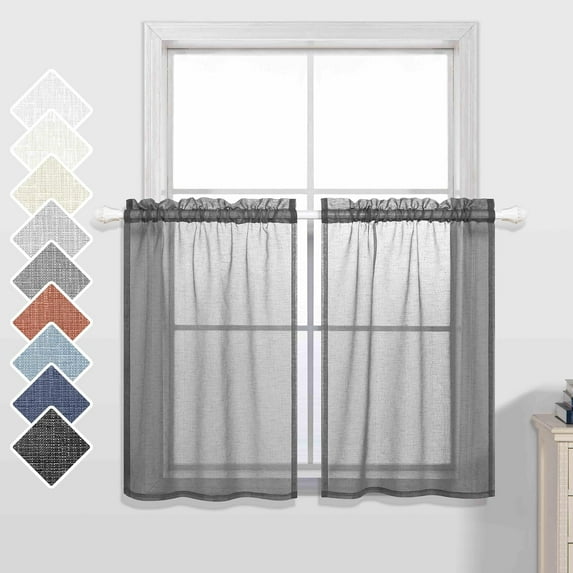 FYSGDF-Gray Short Curtains 30 Inches Long for Basement Windows Small 2 ...