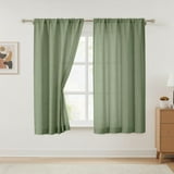 FYSGDF-Green Curtains 54 Inch Length 2 Panels Set, Light Filtering ...