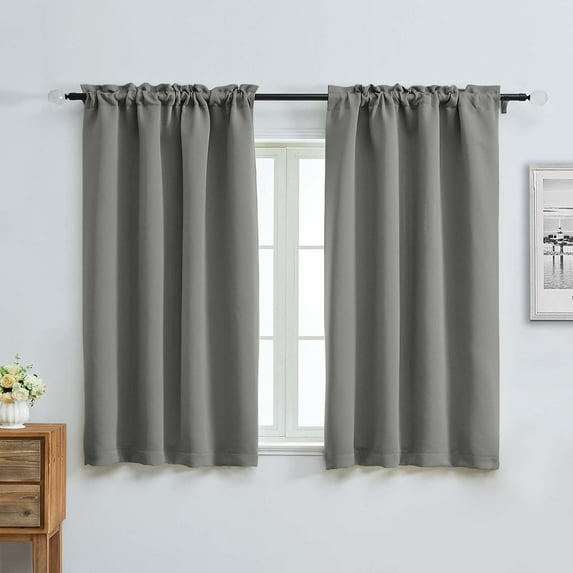 FYSGDF-Light Grey Short Blackout Curtains for Bedroom 54 Inches Long 2 ...