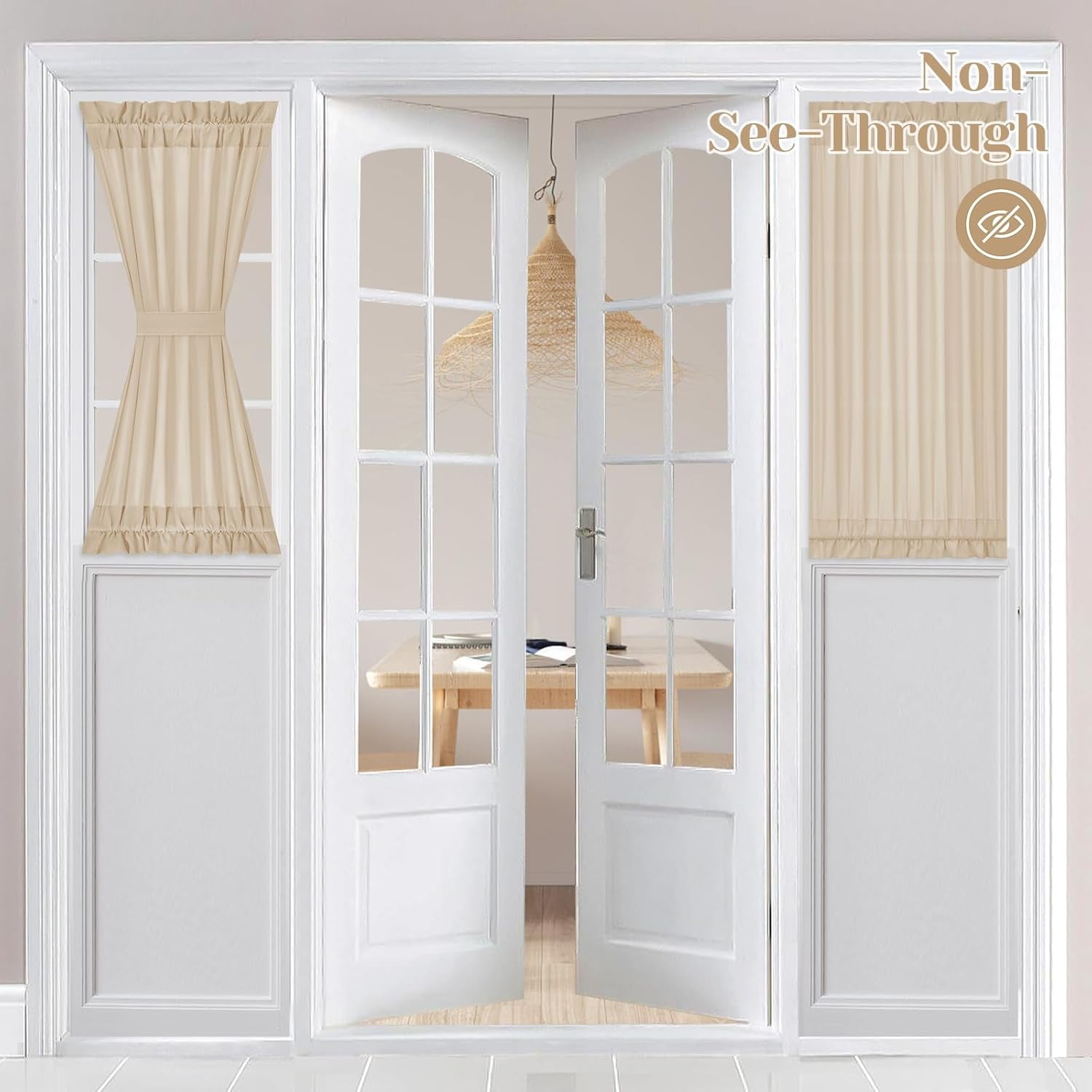 FYSGDF-Non-See-Through French Door Curtains Set of 2 for Front Door ...