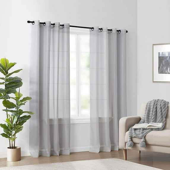 FYSGDF-Odor Neutralizing Sheer Voile Grommet Window Curtain for Bedroom ...