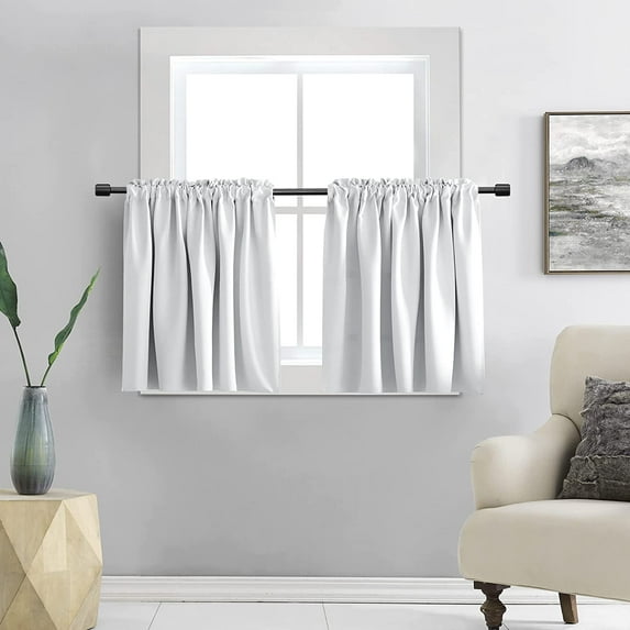 FYSGDF-Offwhite Small Window Curtain Panels Room Darkening Curtain ...