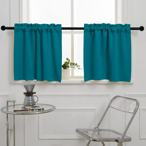 FYSGDF-Rod Pocket Tier Curtain - Half Blackout Curtain for Kitchen ...