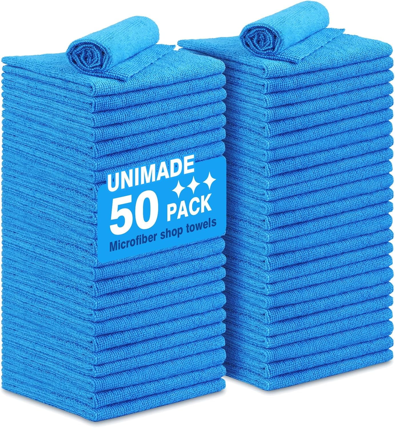 FYSGDF-Shop Towels Rags, 50 Pack Reusable Shop Rags Bulk Microfiber ...