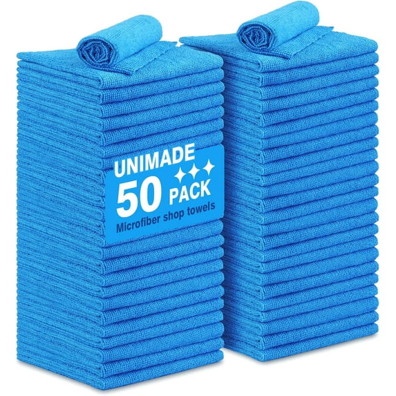 FYSGDF-Shop Towels Rags, 50 Pack Reusable Shop Rags Bulk Microfiber ...