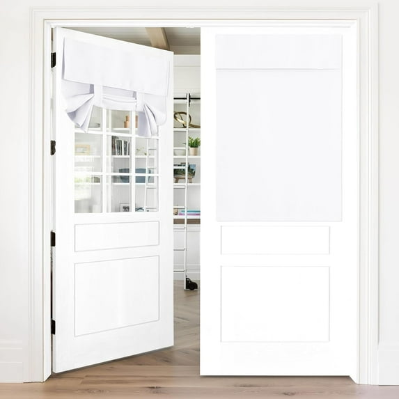 FYSGDF-Short Curtain for Window Covering, Pure White French Door ...
