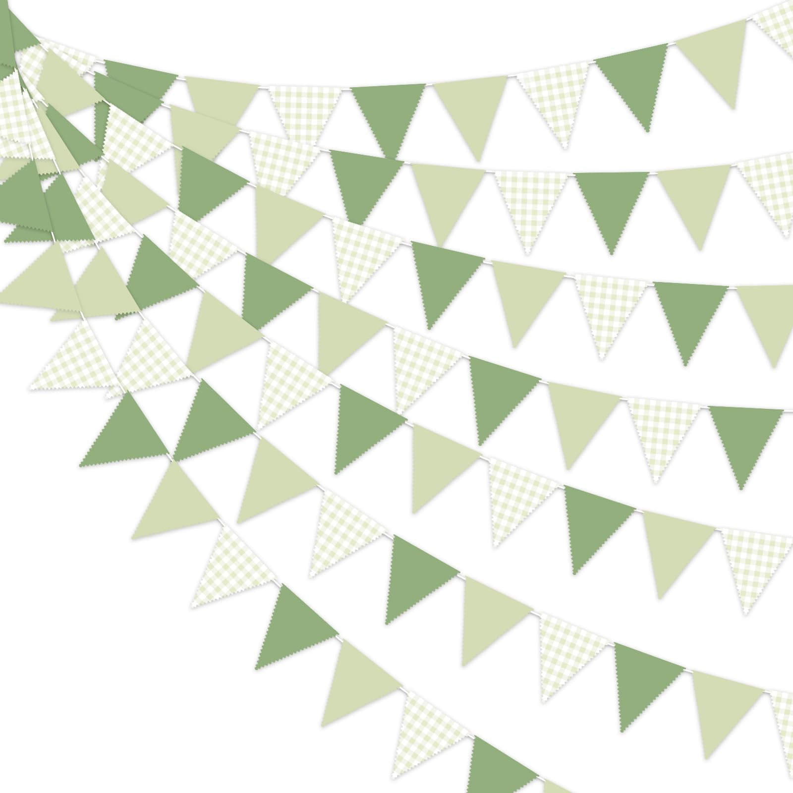 FYSUIMU 37Ft GreenTRDN Party Hanging Banner Decoration Green Pennant ...