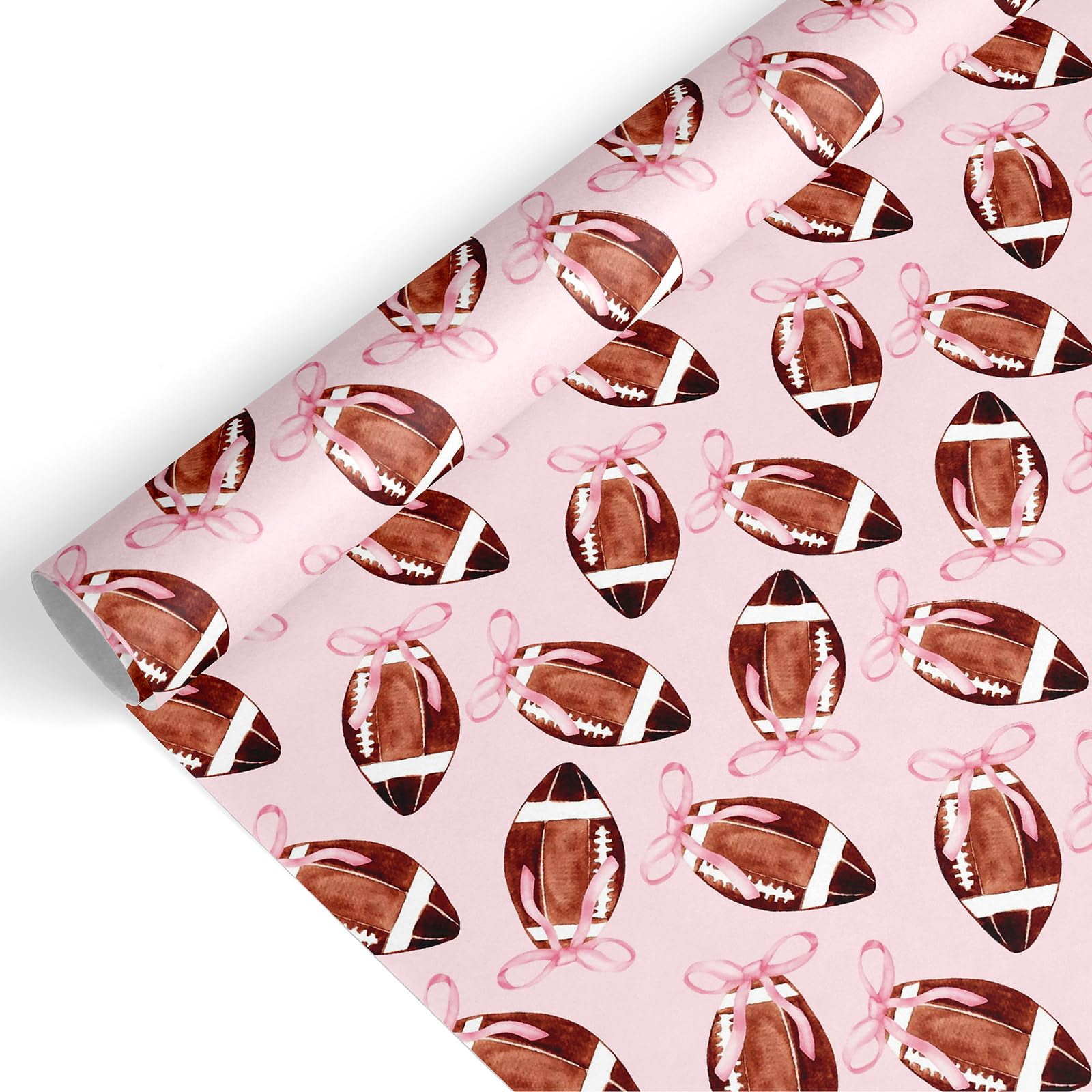 FYSUIMU Football Wrapping Paper -Mini Roll- AIS1 17 In x 32.8 Ft Pink ...